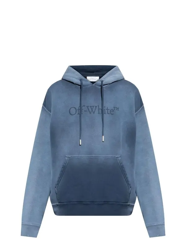 Off-White Hooded Sweatshirt - Blue
