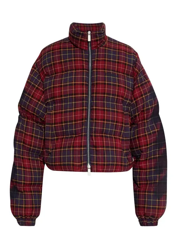Off-White Quilted Checked Jacket - Red