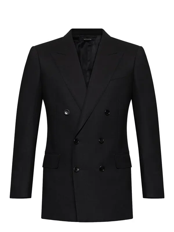 TOM FORD Double-breasted Blazer With Double Vent - Black
