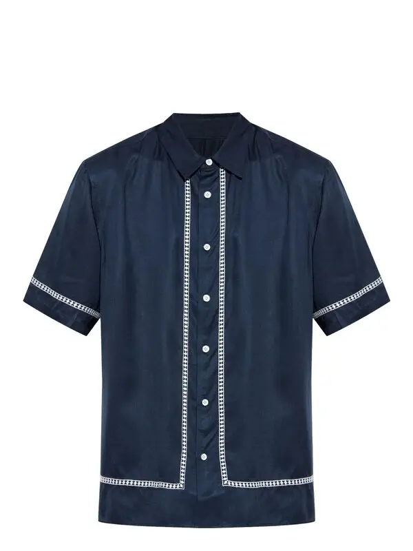 Rag & Bone Shirt With A Decoratively Embroidered Pattern - Navy Blue