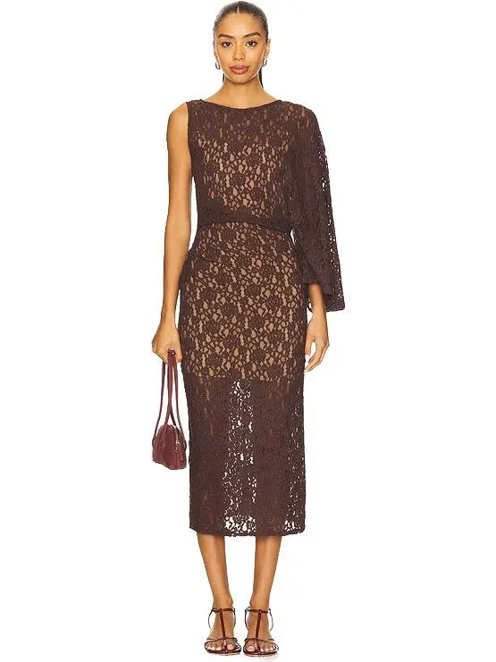 L'academie By Marianna Ayden Midi Dress - Dark Brown