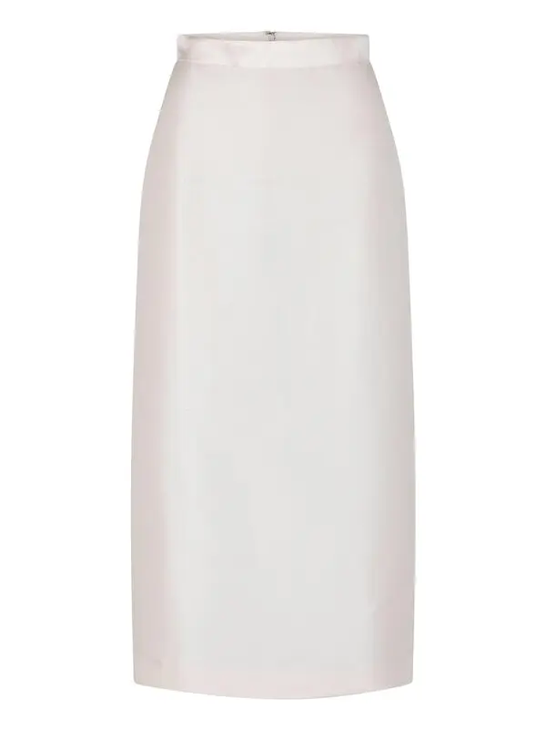 HEIRLOME Irene Silk Shantung Midi Skirt - Ivory
