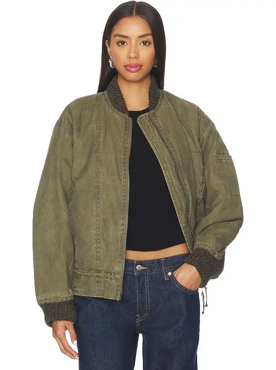 Free People X We The Free Jax Washed Bomber - Olive