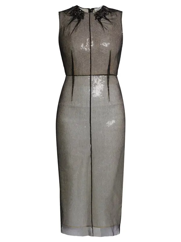Erdem Embellished Midi Dress - Black
