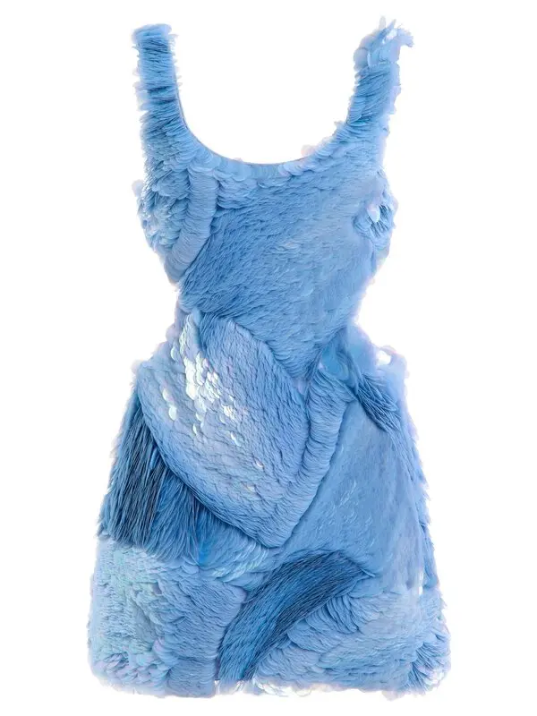 Simkhai Emilie Sequin Linen Mini Dress - Blue
