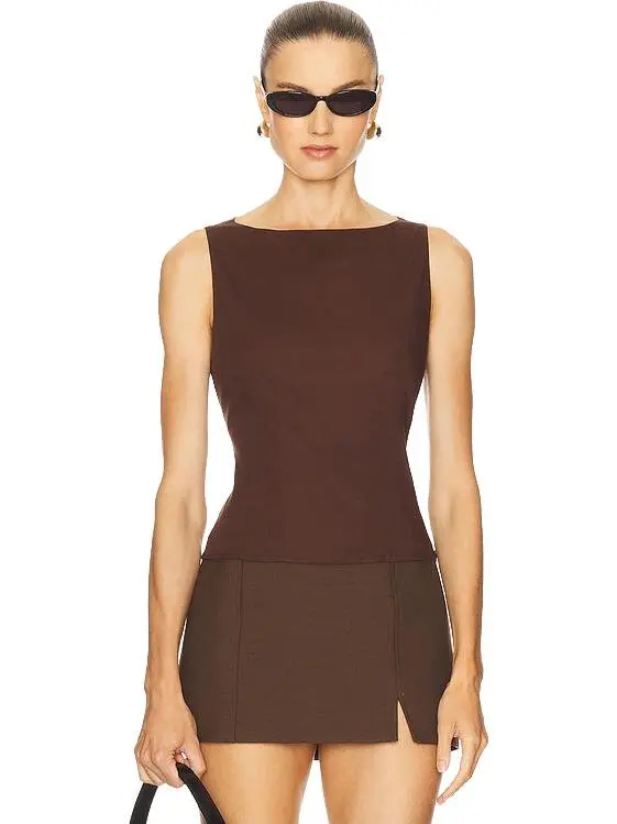 L'academie By Marianna Elsie Top - Chocolate Brown