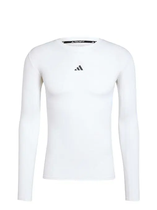 Adidas Techfit Compression Long Sleeve Tee - White