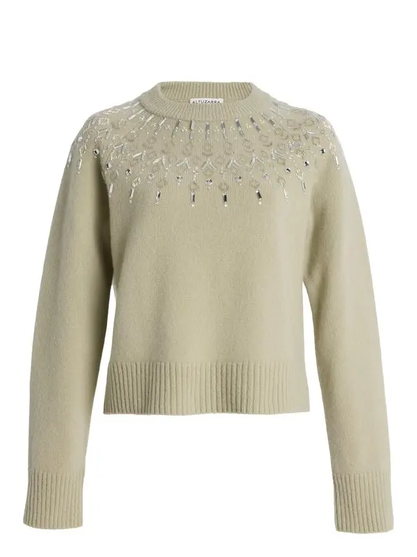 Altuzarra Harold Embellished Virgin Wool Sweater - Green