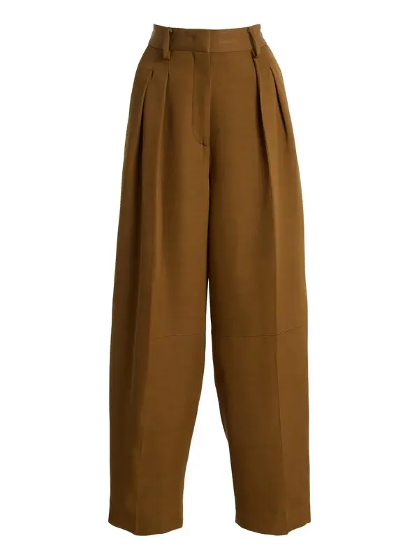Altuzarra Dash Twill Barrel-leg Trousers - Brown