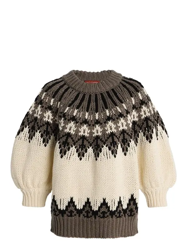 Altuzarra Marty Fair Isle Cotton Sweater - Ivory