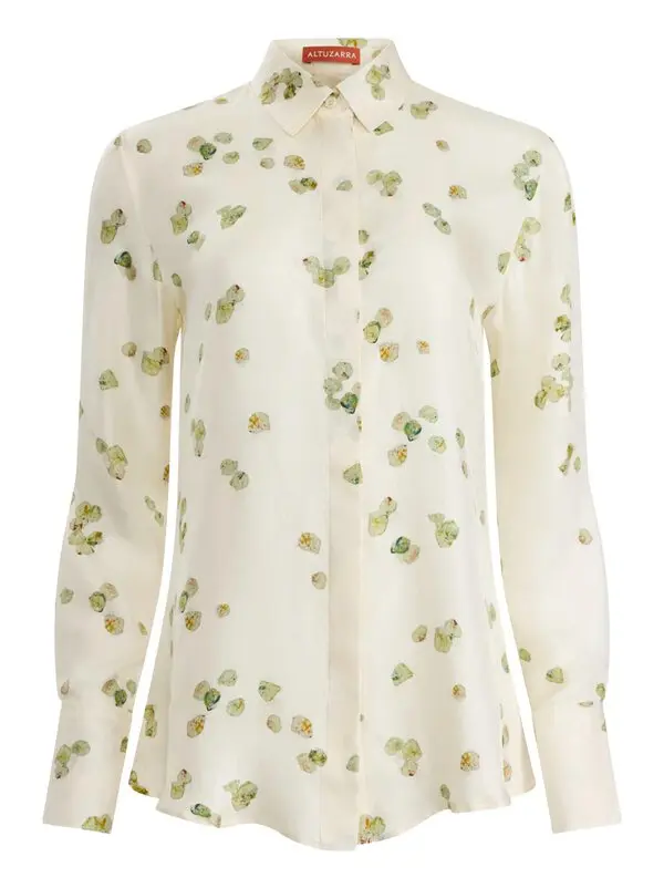 Altuzarra Chika Printed Silk Shirt - Ivory