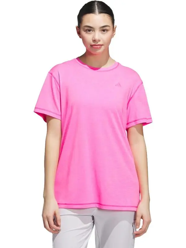 Adidas Designed For Train Everyday Workout Tee - Shock Pink / White