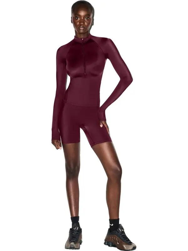 SKIMS Shine Bonded Waist Biker Short - Currant