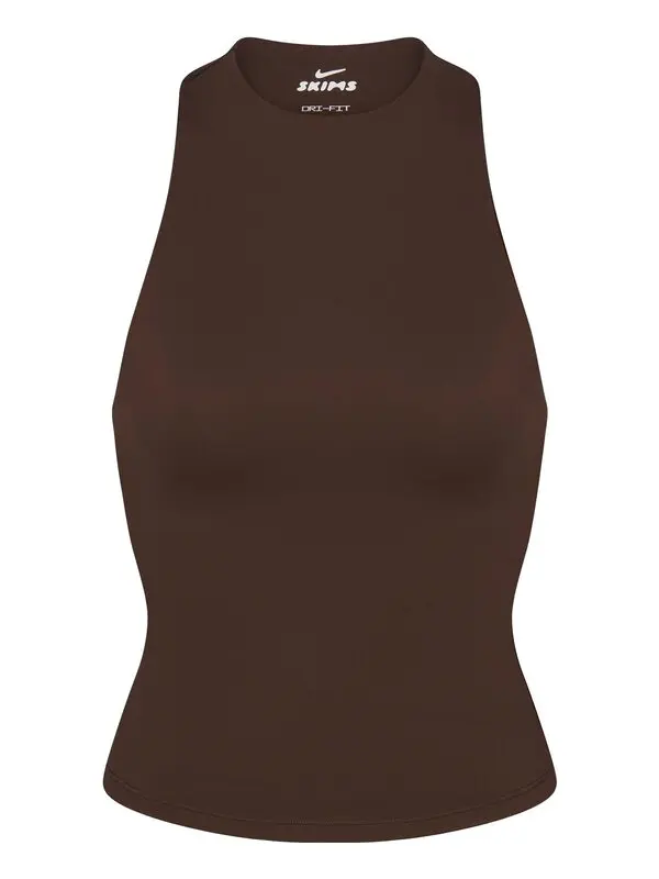 SKIMS Mock Neck Racerback Tank Top - Dark Sepia