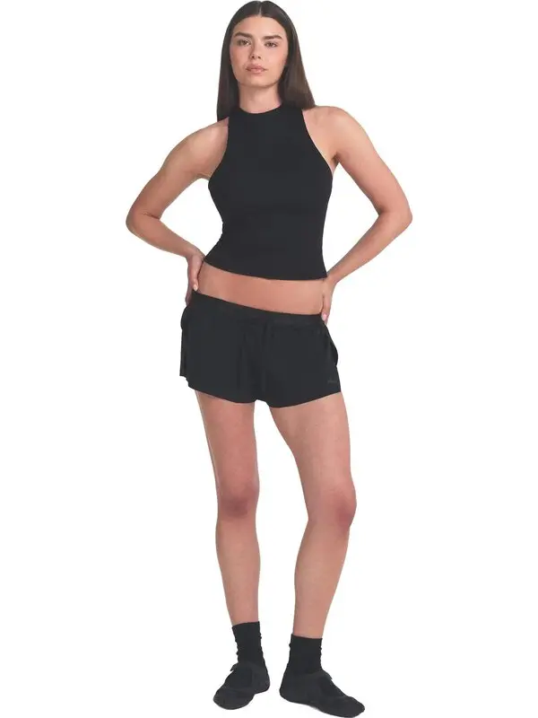 SKIMS Mock Neck Racer Tank Top - Obsidian