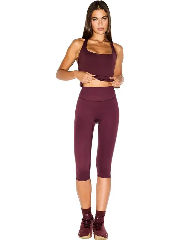 SKIMS Crop 17" Legging | Deep Neutral | | Nike Matte - Currant