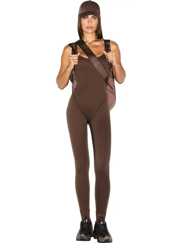 SKIMS Matte Racer Long Onesie - Dark Sepia