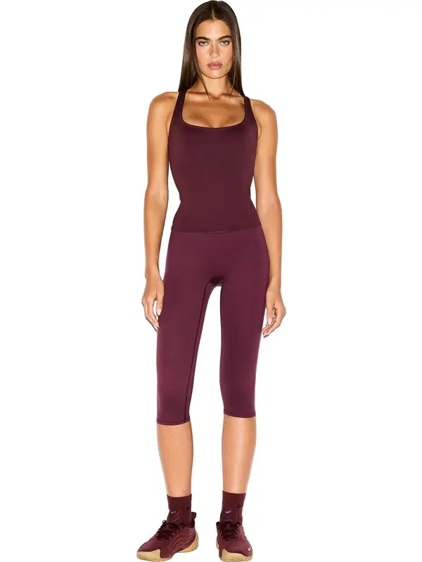SKIMS Racerback Tank Top With Built-in Pads - Currant