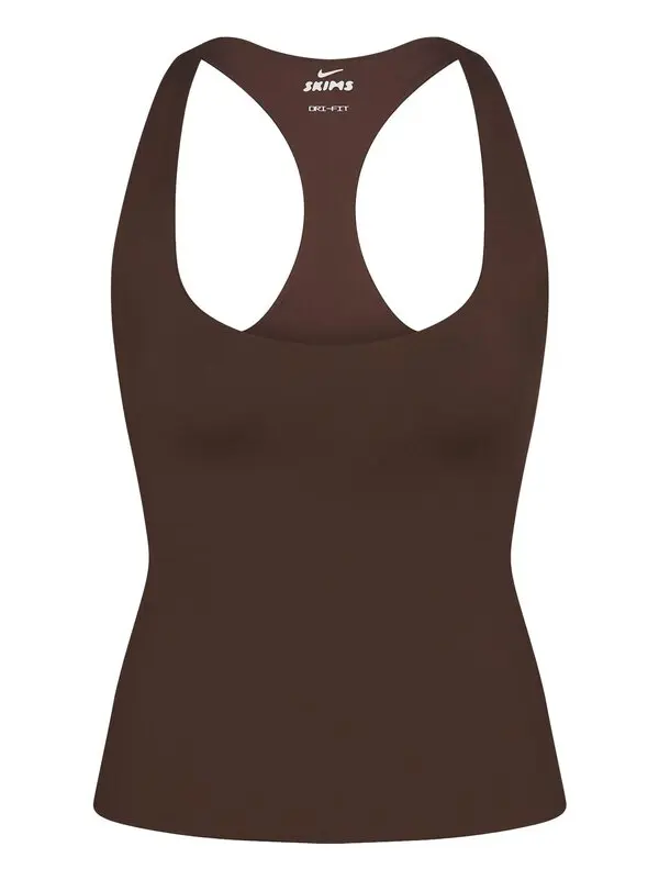 SKIMS Racerback Tank Top With Built-in Pads - Dark Sepia