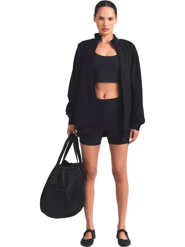 SKIMS Oversized Track Jacket - Obsidian