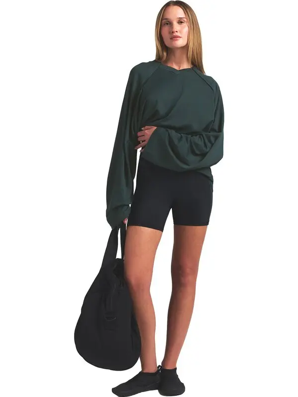 SKIMS Oversized Airy V-neck Long-sleeve Top - Dark Teal