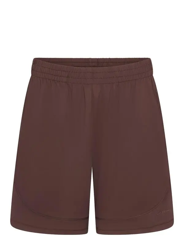 SKIMS Relaxed Fit Basketball Shorts - Dark Sepia