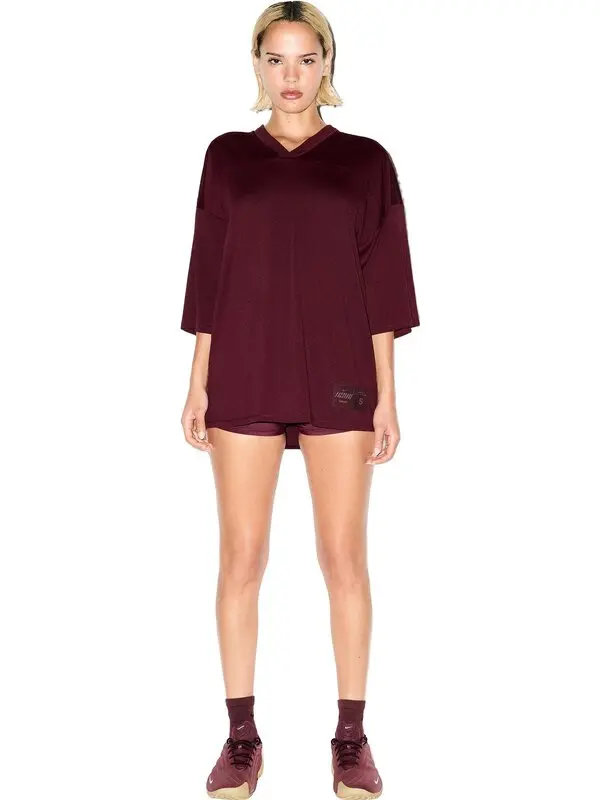SKIMS V-neck Oversized T-shirt - Currant