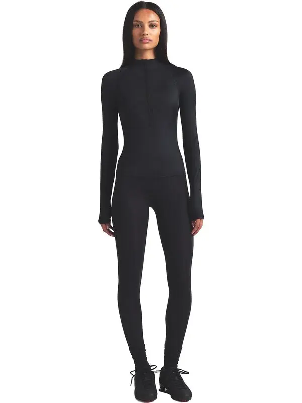 SKIMS Long Sleeve Half Zip Top - Obsidian