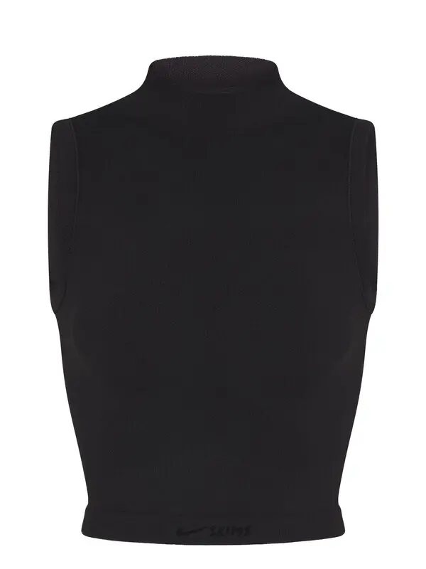 SKIMS Vintage Seamless Mock Neck Bra Top - Obsidian