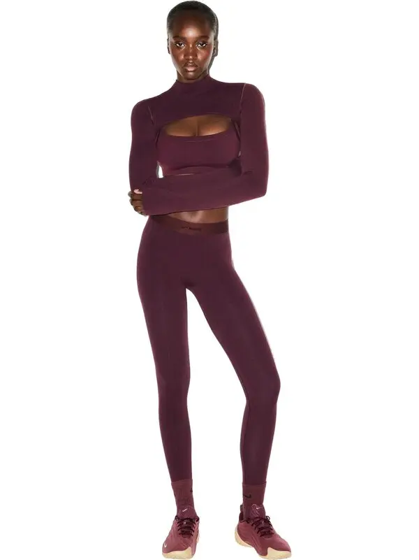SKIMS Vintage Seamless Long Sleeve Shrug - Currant