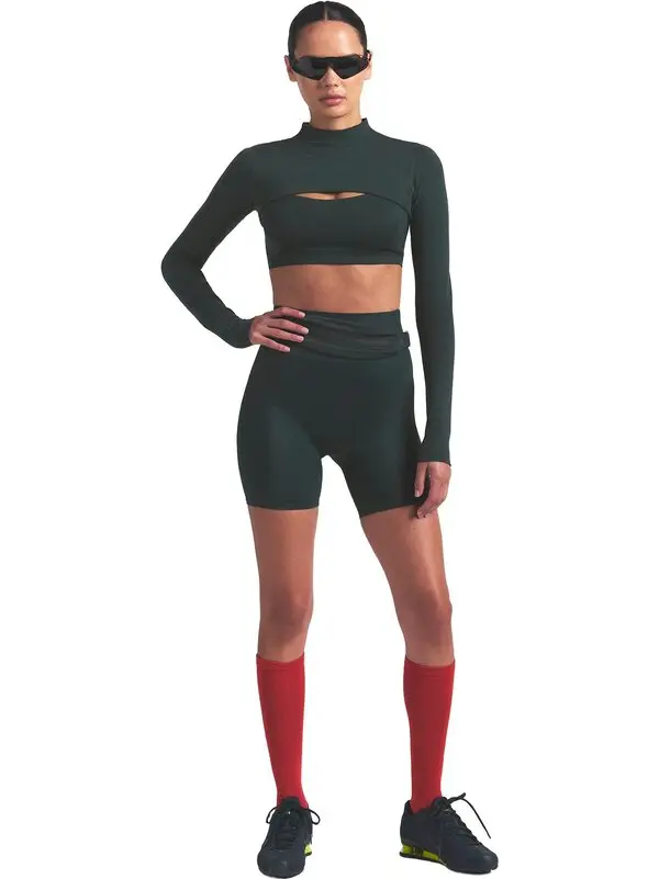 SKIMS Vintage Seamless Long Sleeve Shrug - Dark Teal