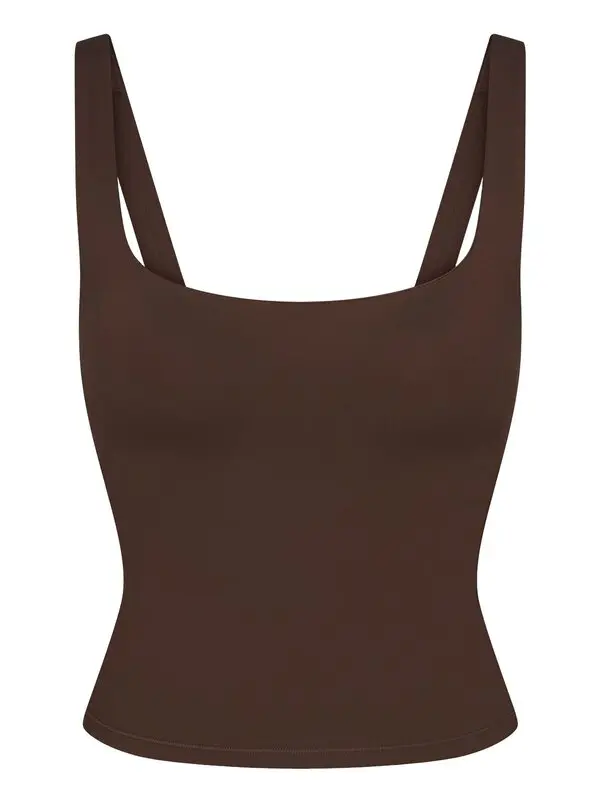 SKIMS Square Neck Tank Top - Dark Sepia