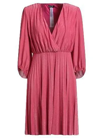 Liu Jo Mini Pleated V-neck Dress - Pink
