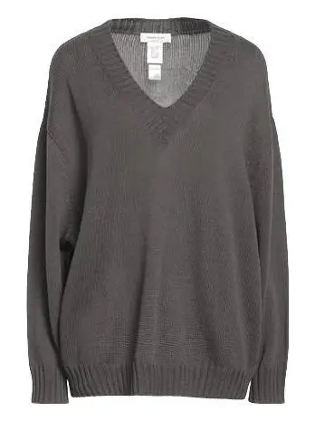 Fabiana Filippi Knitted V-neck Cotton Sweater - Grey