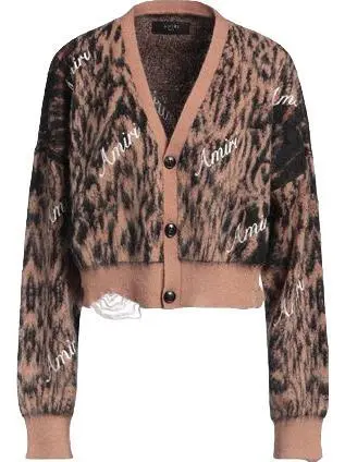 Amiri Leopard-print Cardigan - Beige