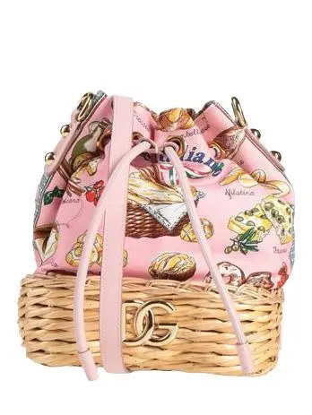 Dolce & Gabbana Cross-body Bag In Textile Fibers And Calfskin - Pink