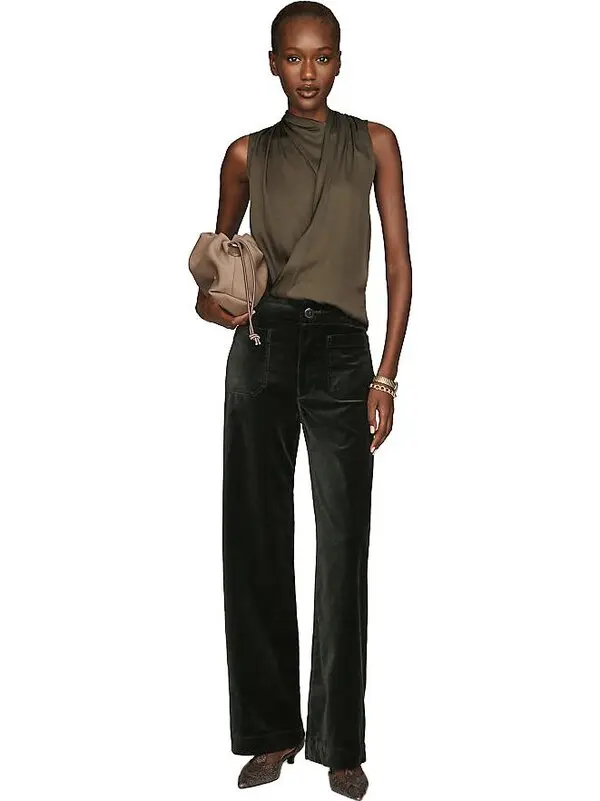 Maeve The Colette Full-length Velvet Pants - Grape Vine
