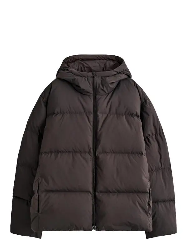 Cos Hooded Down Puffer Jacket - Brown