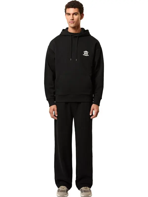 REISS Cotton Oversized Hoodie - Black