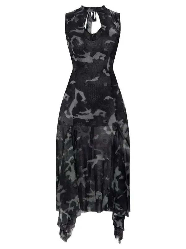 MISBHV Keyhole Neck Asymmetric Dress - Grey