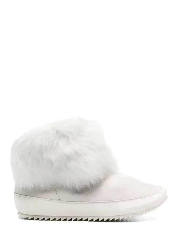 PEDRO GARCIA Fur-trimmed Leather Boots - White