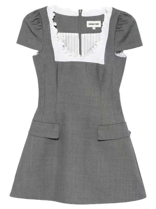 SHUSHU/TONG Short Sleeve Mini Dress - Grey