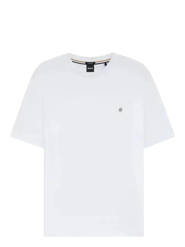 BOSS Logo-plaque Cotton T-shirt - White