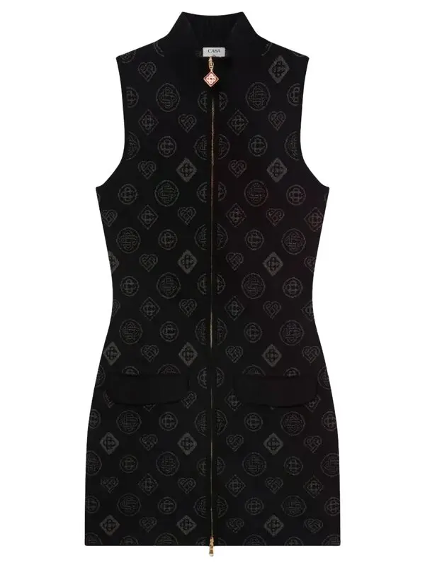 Casablanca Monogram-patterned Dress - Black