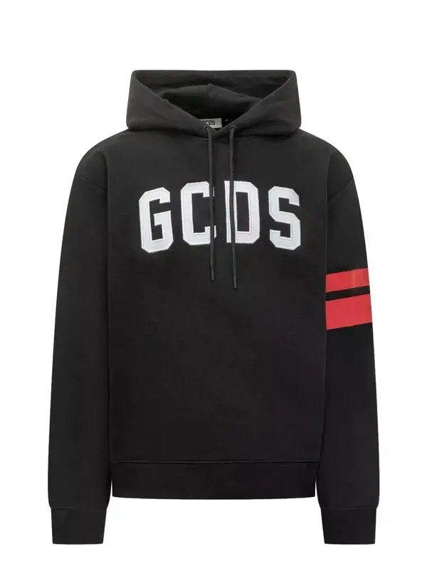 Gcds Hoodie With Stripe Detail - Black