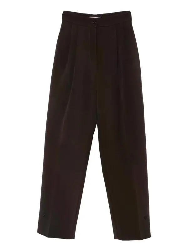 THE FRANKIE SHOP Button-fastening Darted Trousers - Brown