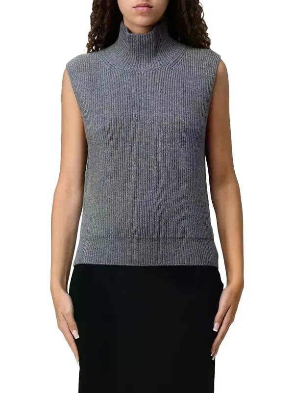DONDUP Ribbed Knit Vest - Grey