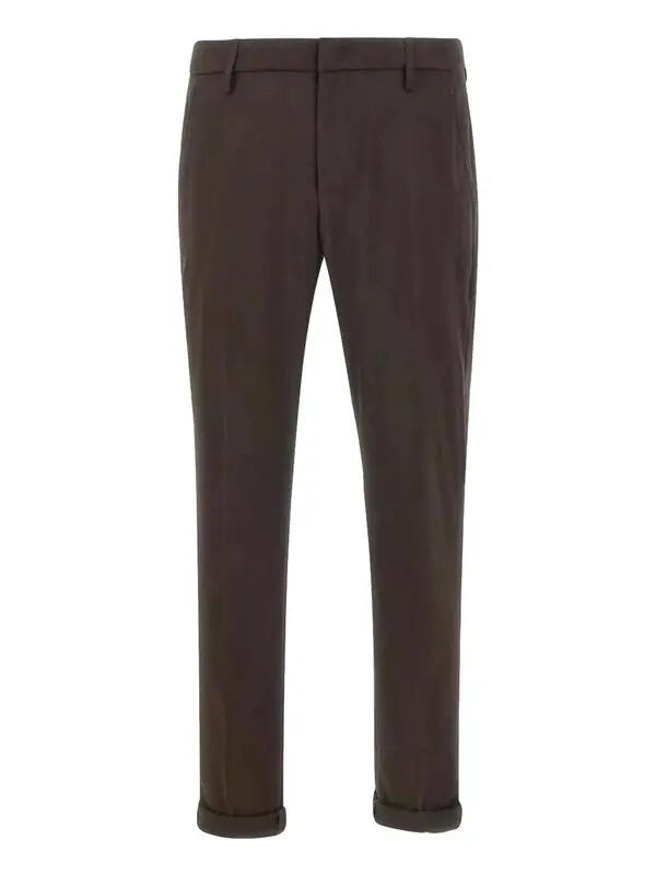 DONDUP Buttoned Logo-detail Pants - Brown