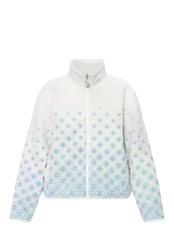 Casablanca Monogram Zip-up Fleece Jacket - White