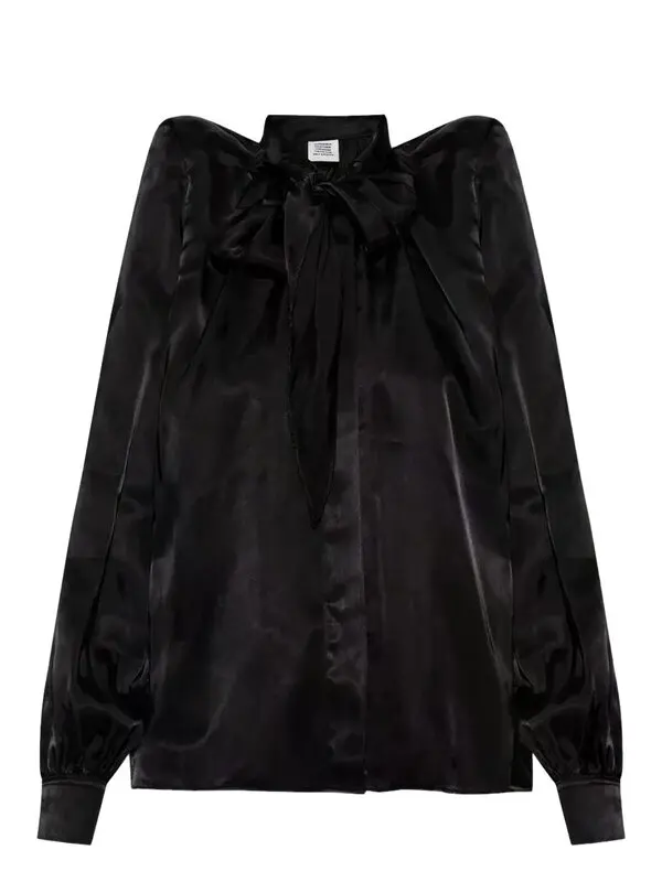 Vetements Shoulder-pads Bow Shirt - Black